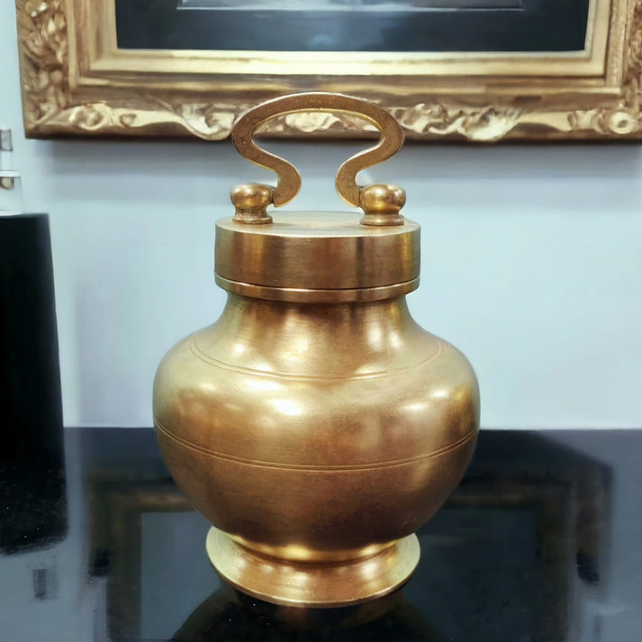 ORIGINAL ANTIQUE: AT/108 - Antique Brass Ganga Jal Lota With Lid Tradi ...
